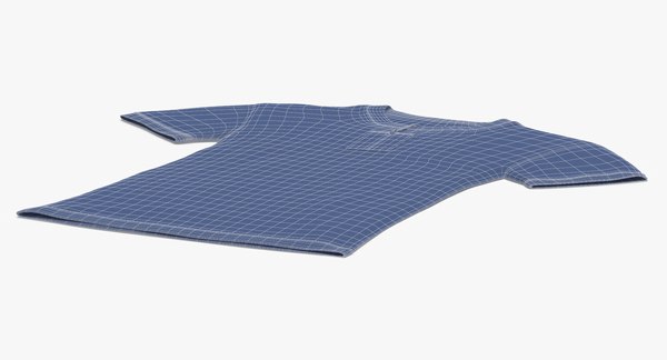 Female Crew Neck Laiying With Tag White and Dark Blue 01 3D model ...