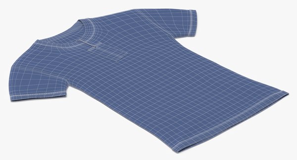 Female Crew Neck Laiying With Tag White and Dark Blue 01 3D model ...