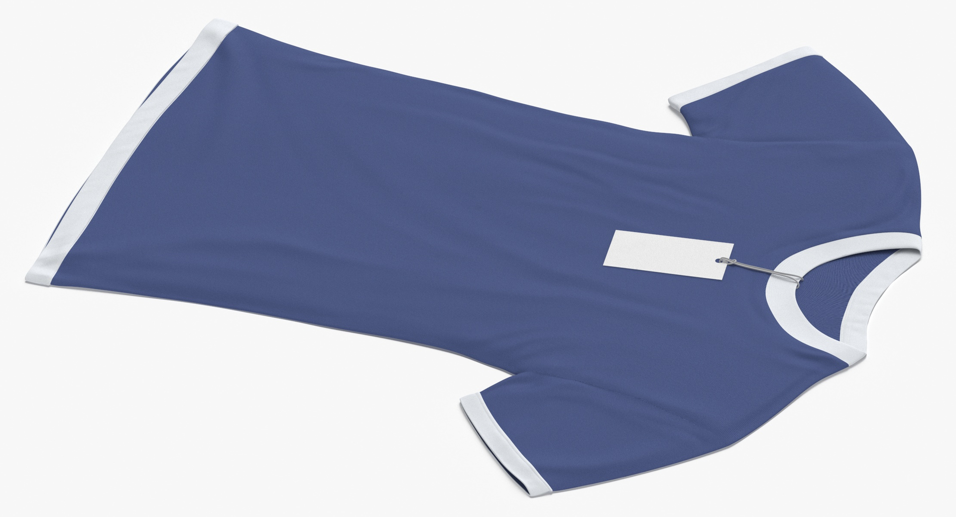 Female Crew Neck Laiying With Tag White and Dark Blue 01 3D model ...