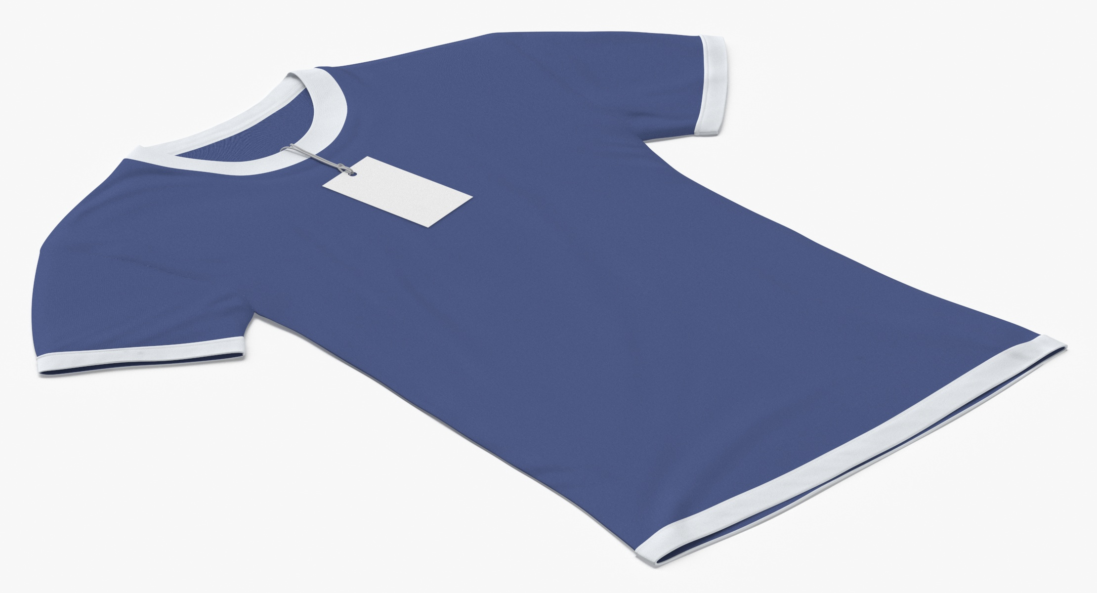 Female Crew Neck Laiying With Tag White and Dark Blue 01 3D model ...