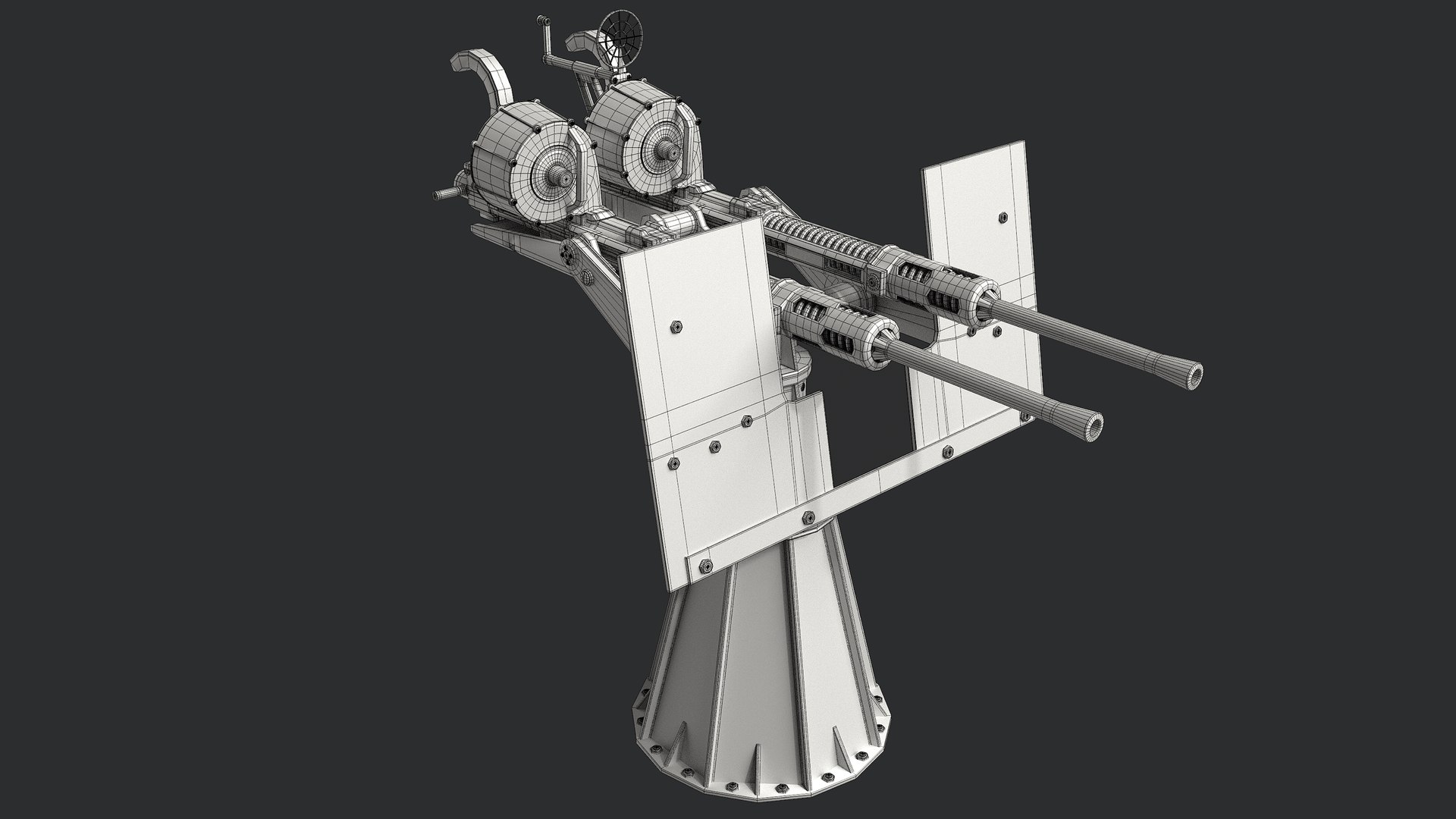 3D Twin 20mm Anti-aircraft Gun Model - TurboSquid 1919022