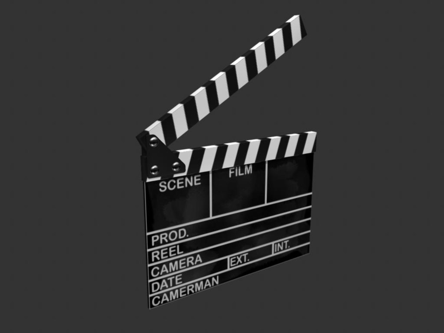3d model film clapboard