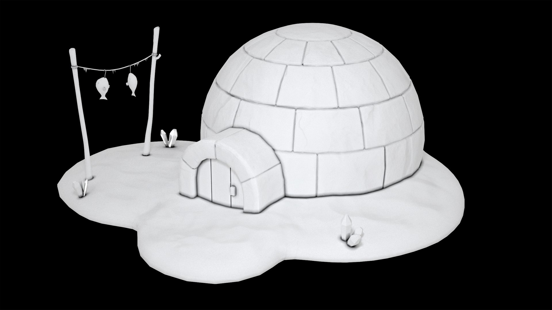 3D Stylized Igloo Model - TurboSquid 1919330
