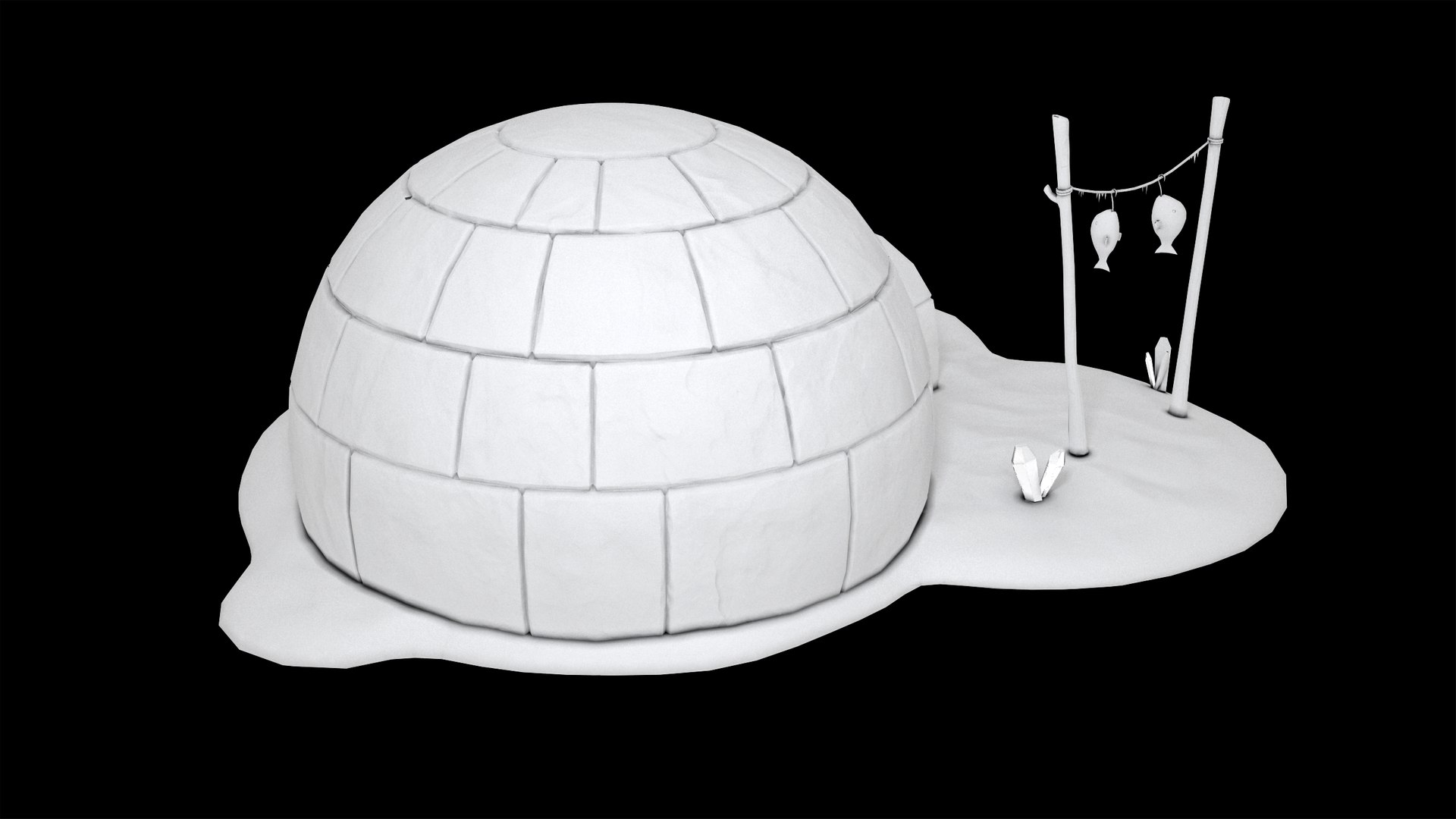 3D Stylized Igloo Model - TurboSquid 1919330