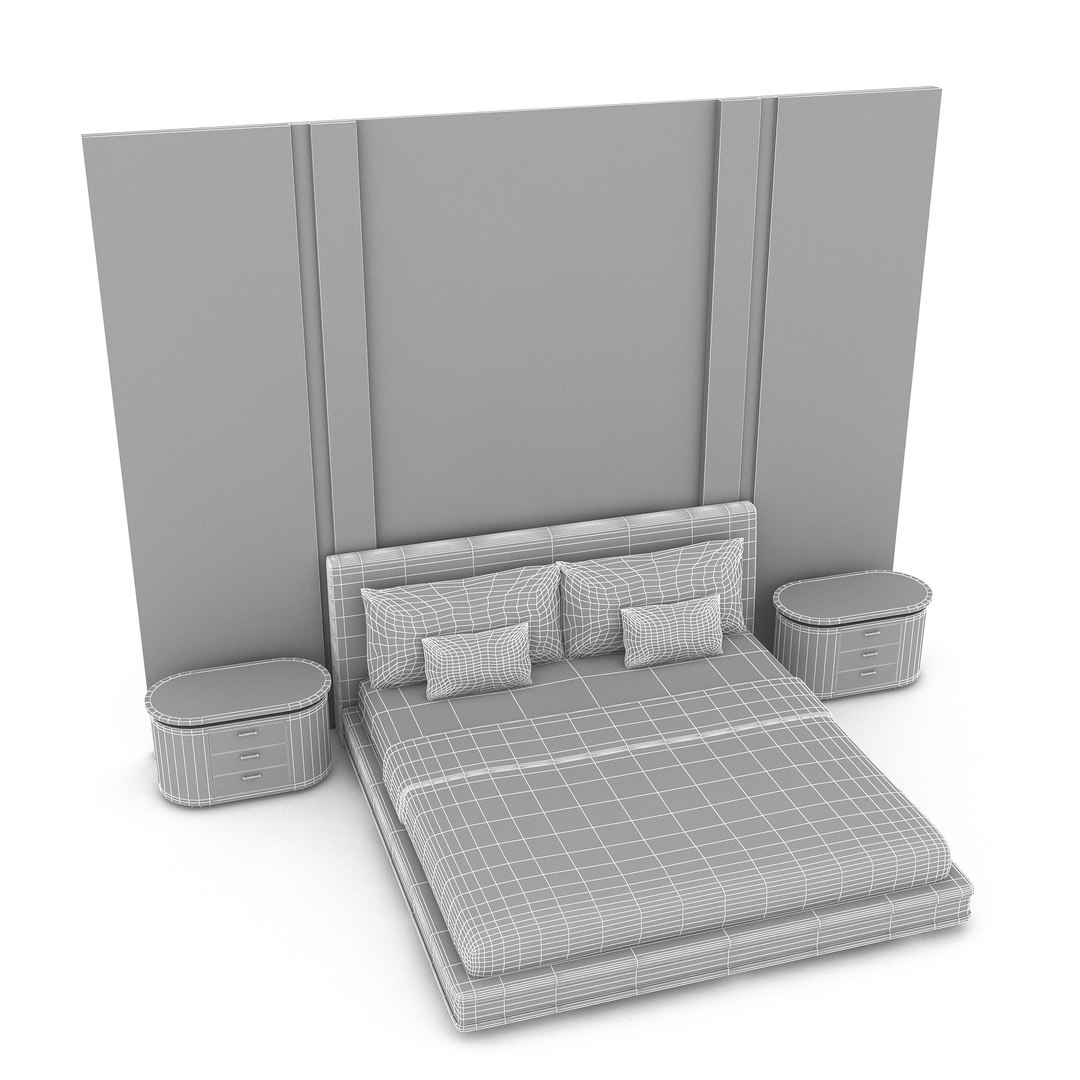 3d Modern Bed Design 02 Model - TurboSquid 1859633