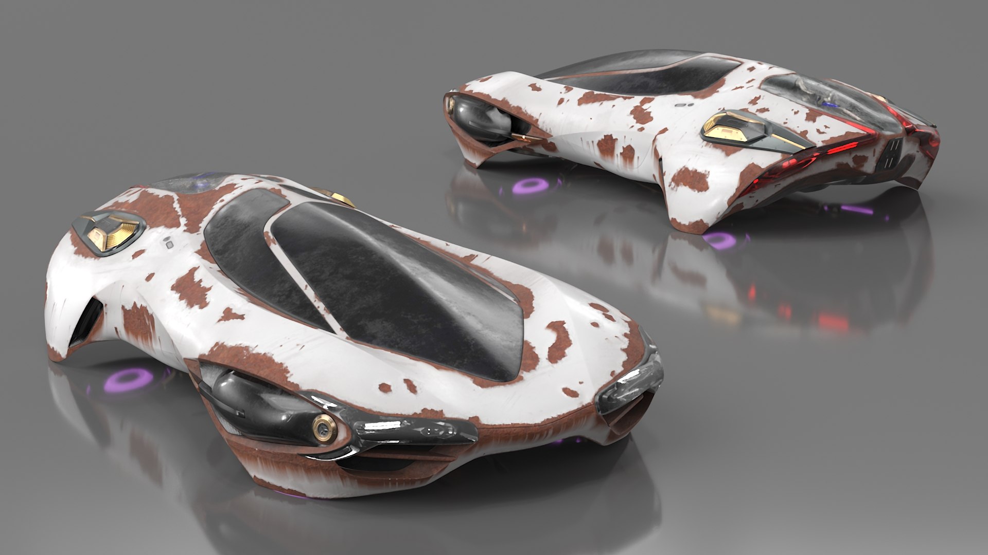 Futuristic Rusted Hover Car 3D - TurboSquid 2349964
