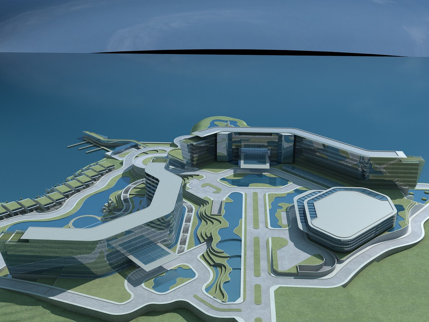 3D Beachfront Hotel 1 - TurboSquid 1910366