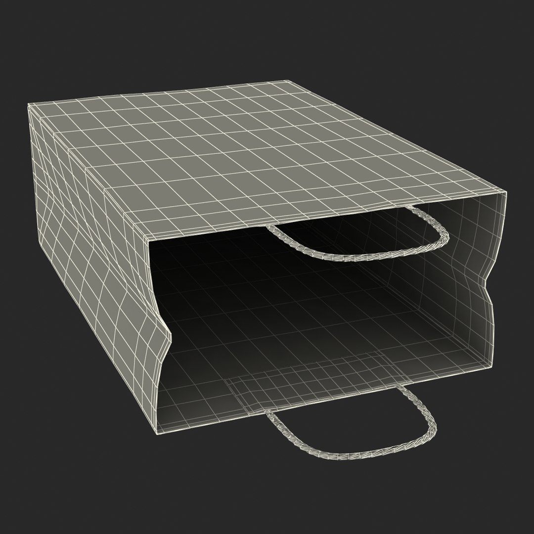 3d paper bag handle model