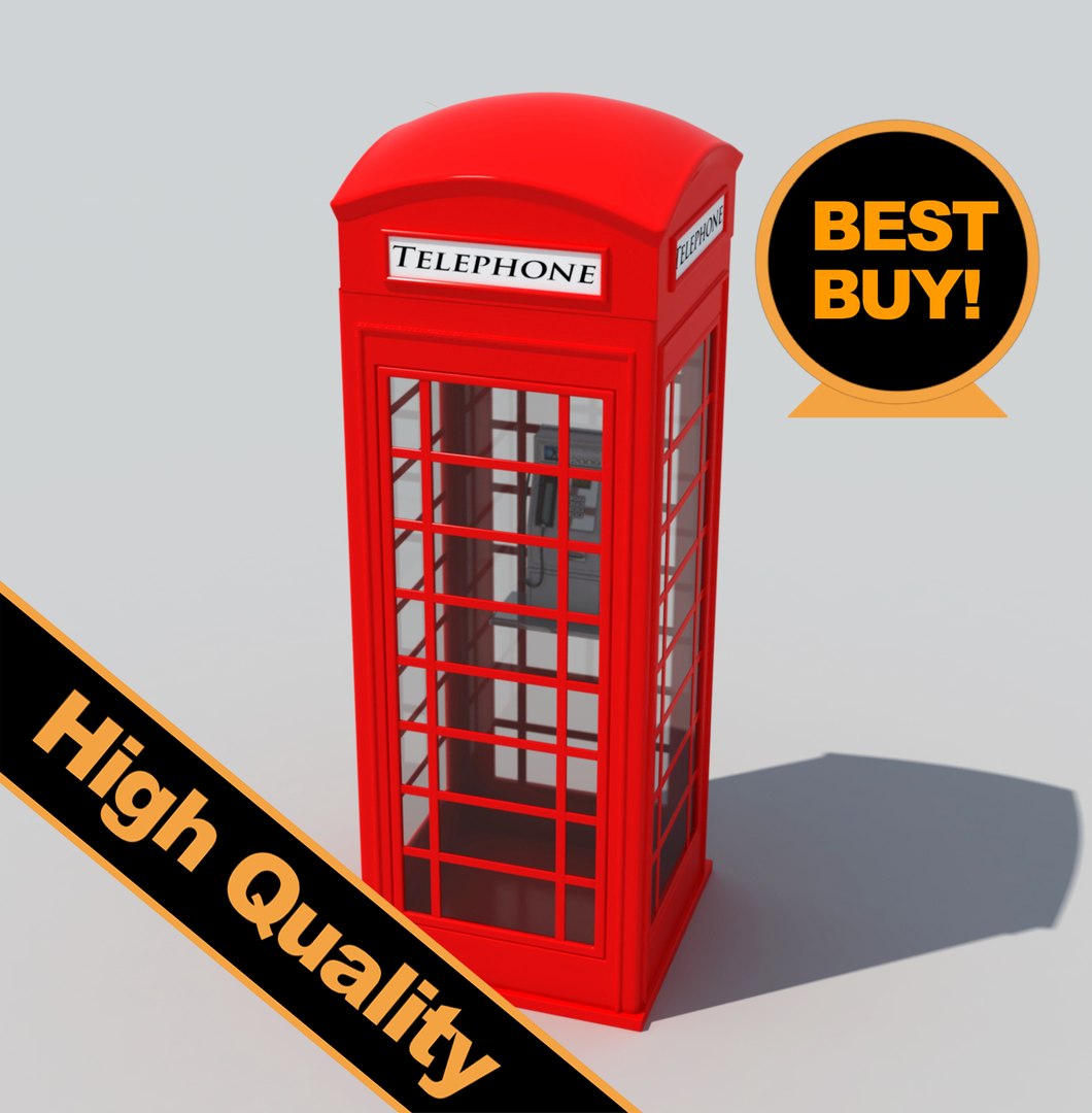 British Public Phone Cabin 3d Model