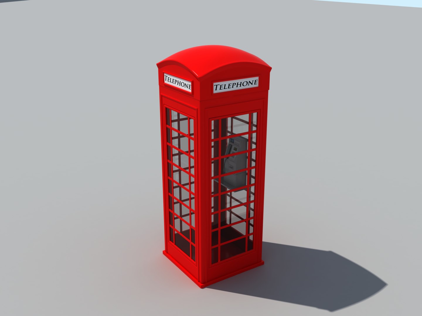 British Public Phone Cabin 3d Model