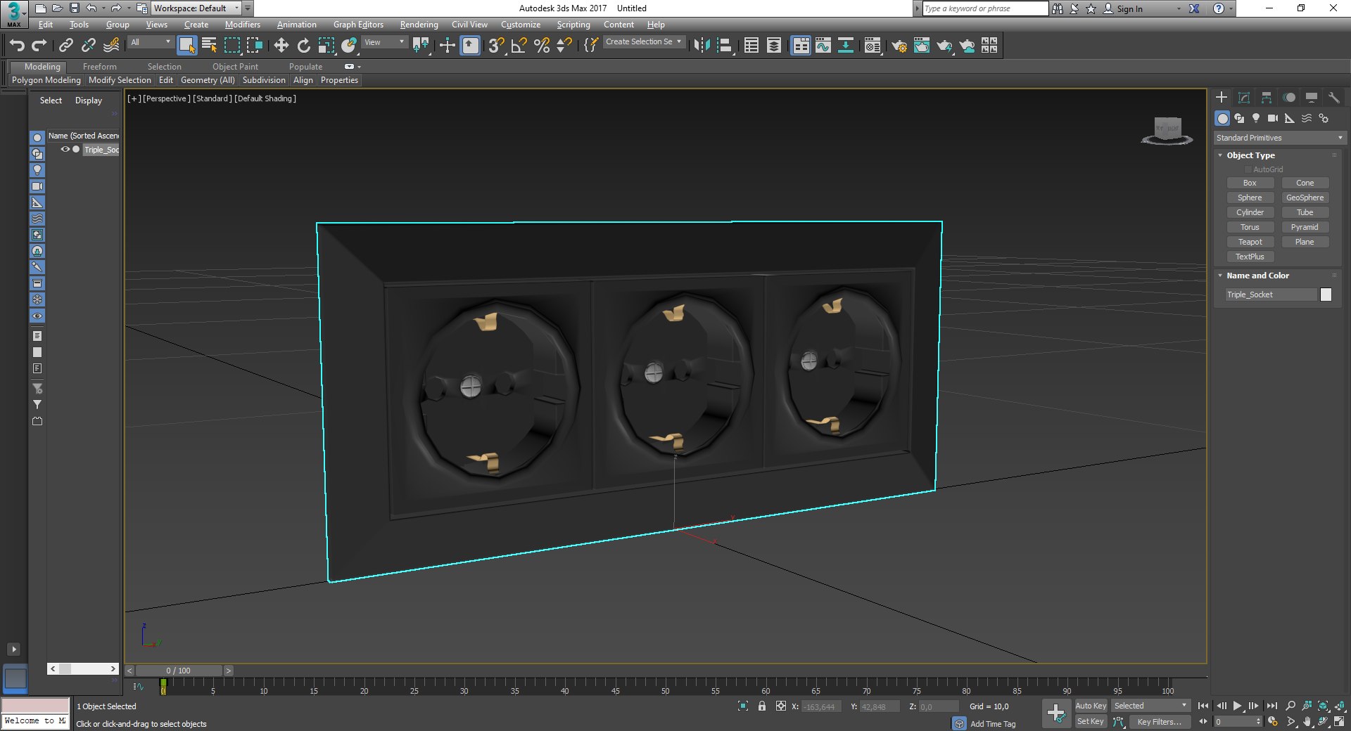 3D Triple Socket - TurboSquid 2116330