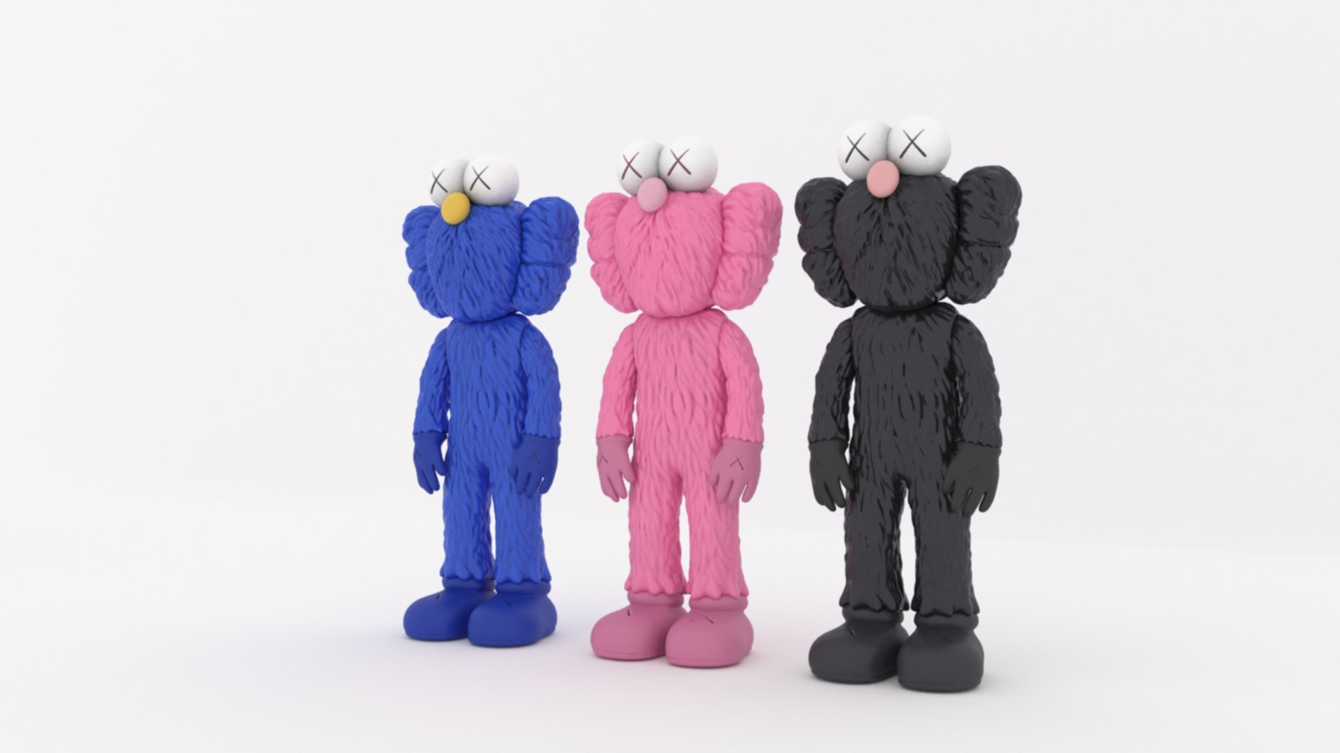 3D model Kaws Best Friend Forever BFF Low-poly Corona Vray - TurboSquid ...