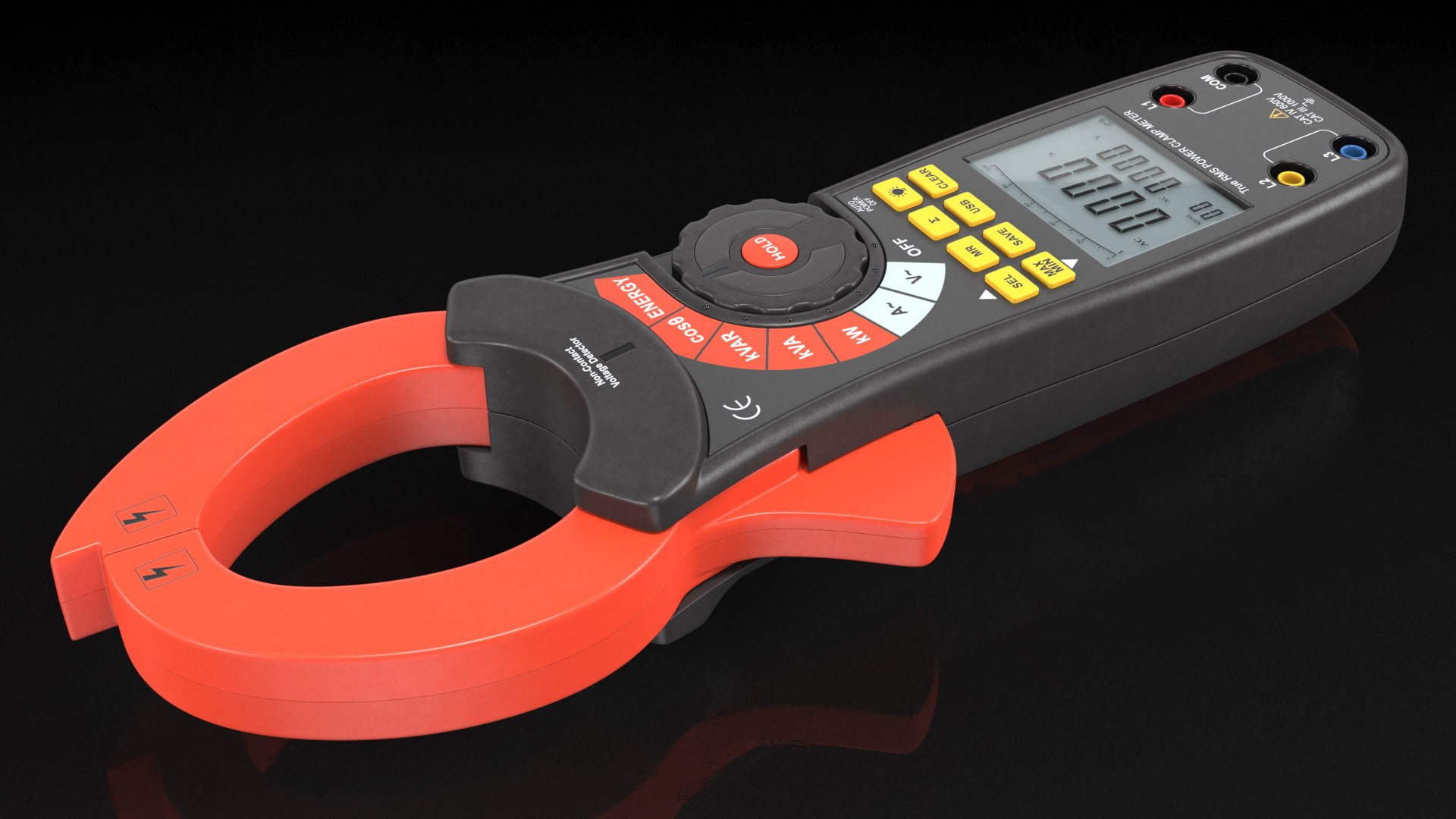 Clamp Digital Wattmeter Black 3D Model - TurboSquid 1893531