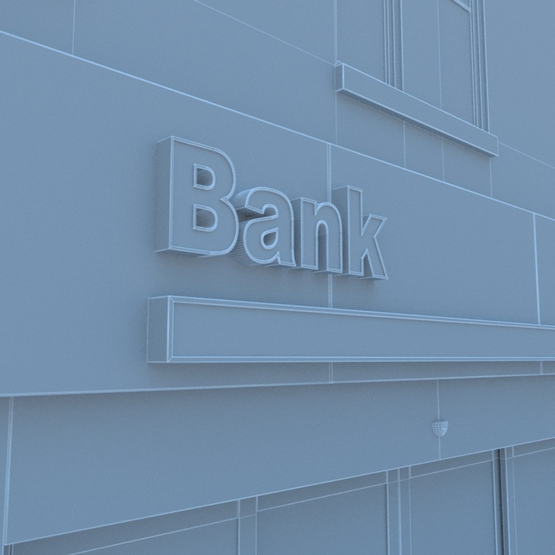 Bank Entrance Sliding Door 3d Model