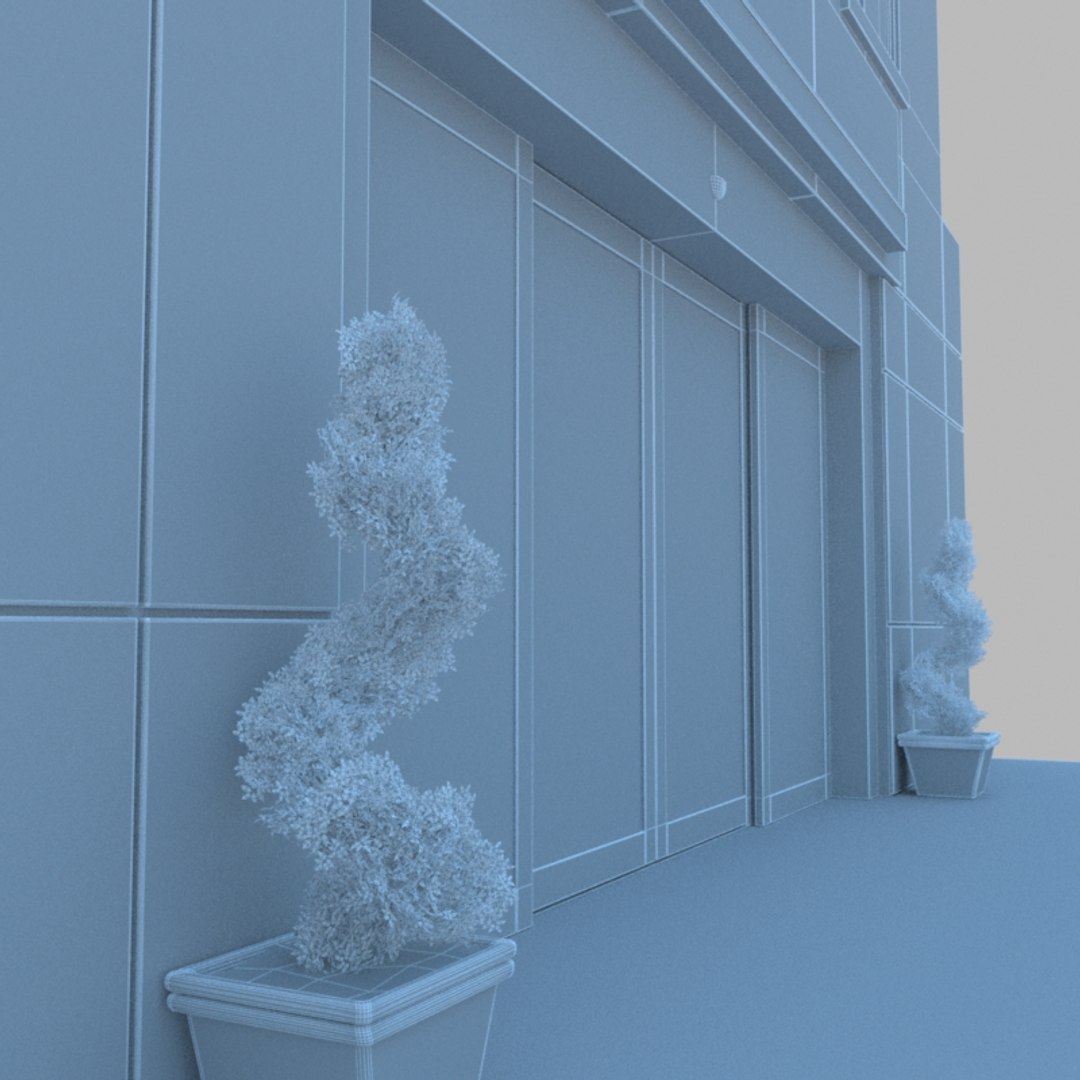 Bank Entrance Sliding Door 3d Model