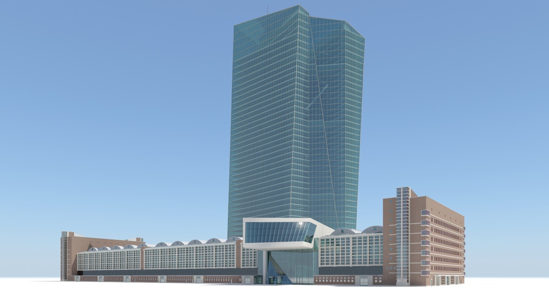 3D European Central Bank Building Model - TurboSquid 1544431