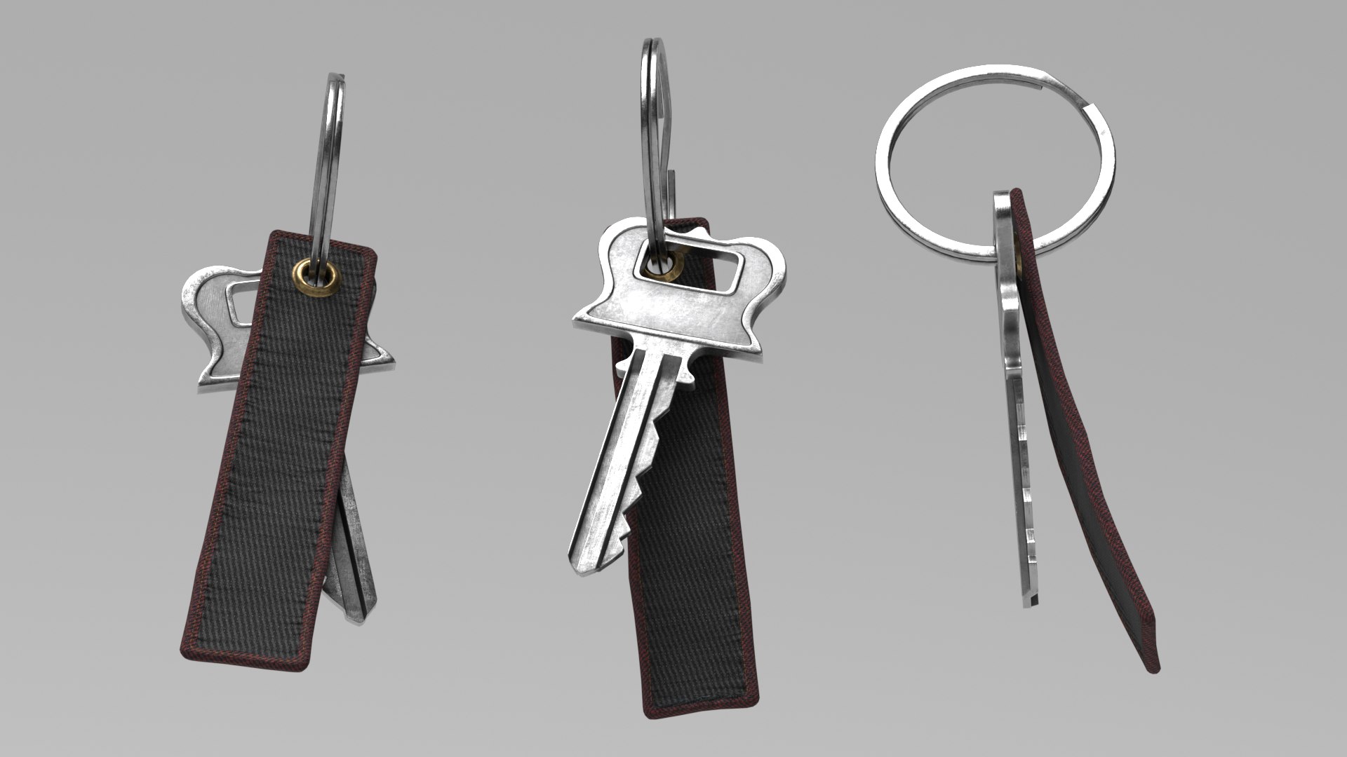 3D Key with Keychain - TurboSquid 2131273