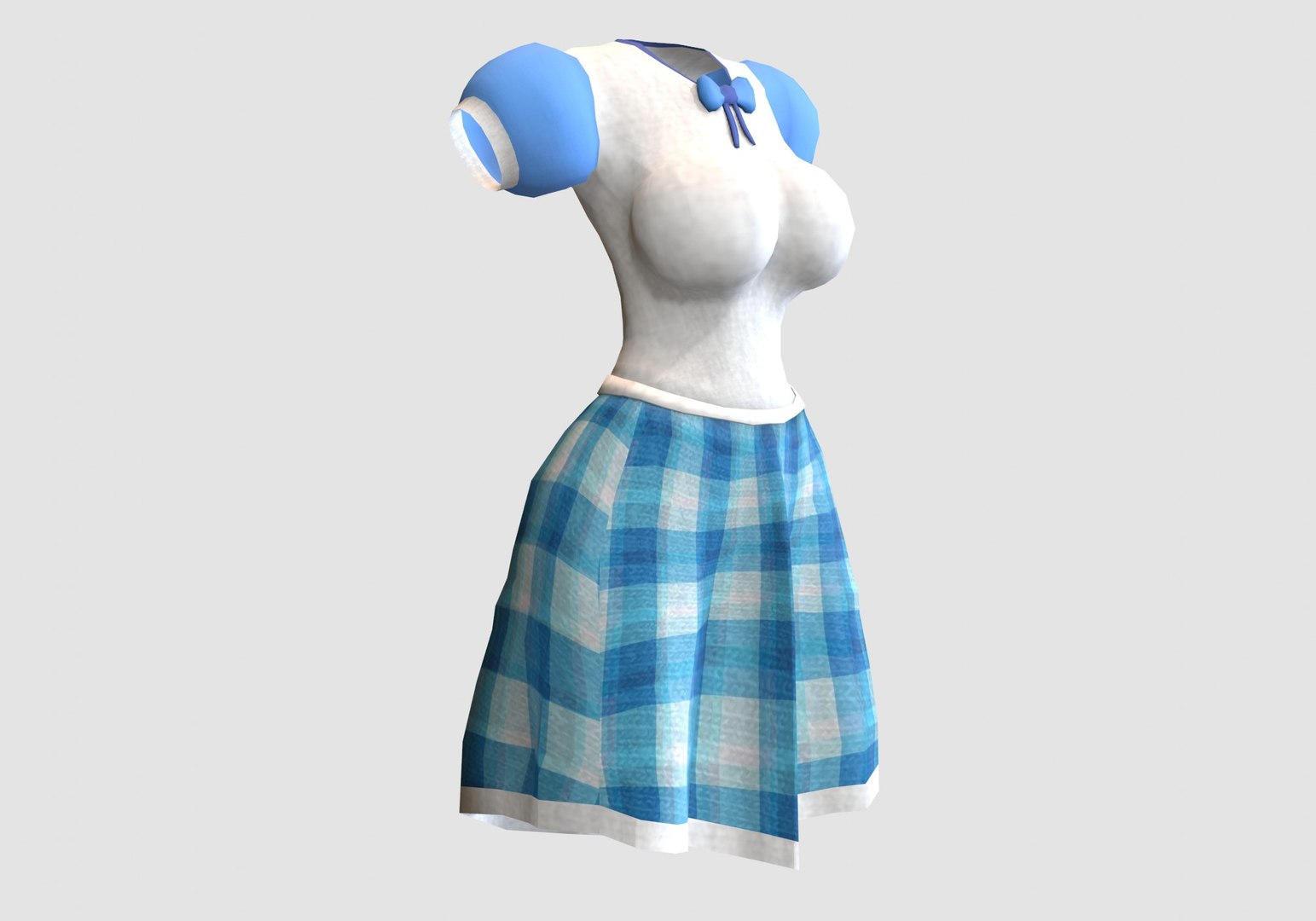 Blue Dress Outfit 3D Model - TurboSquid 1907770