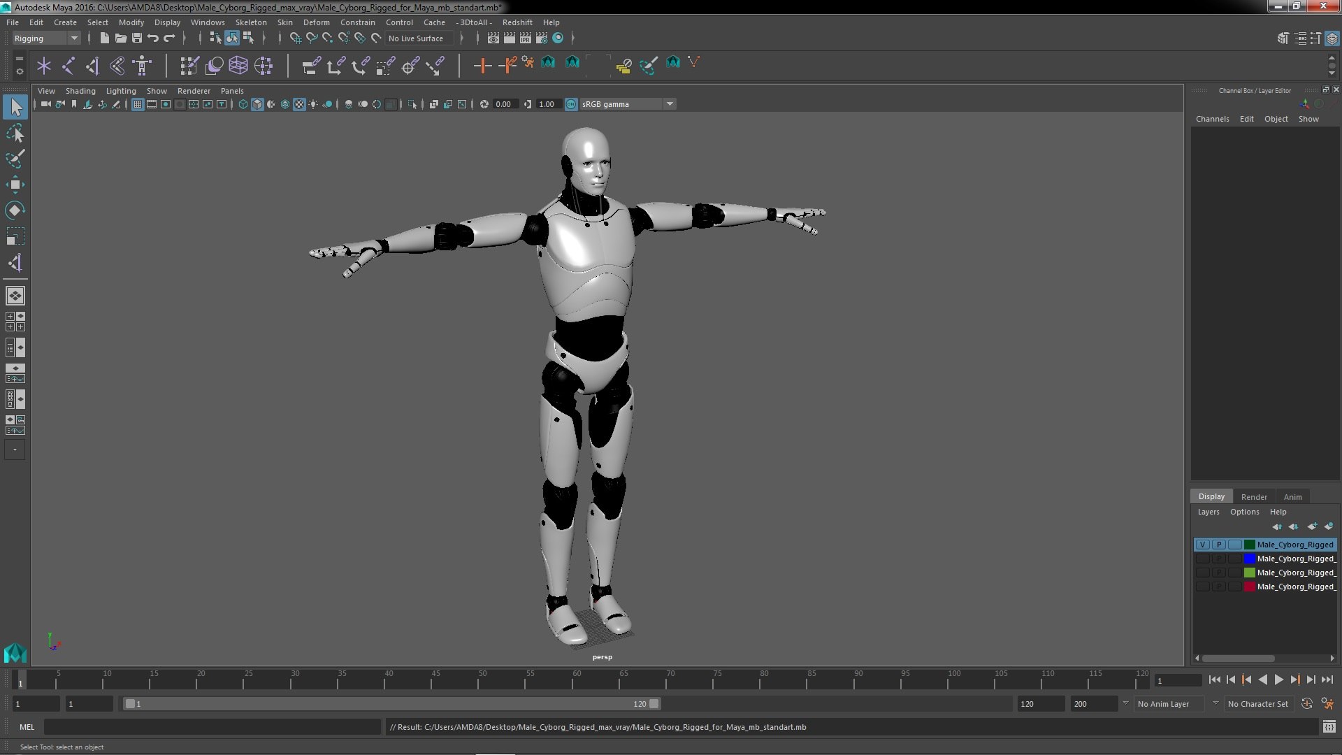 Male Cyborg Rigged For Maya 3D Model - TurboSquid 2120911