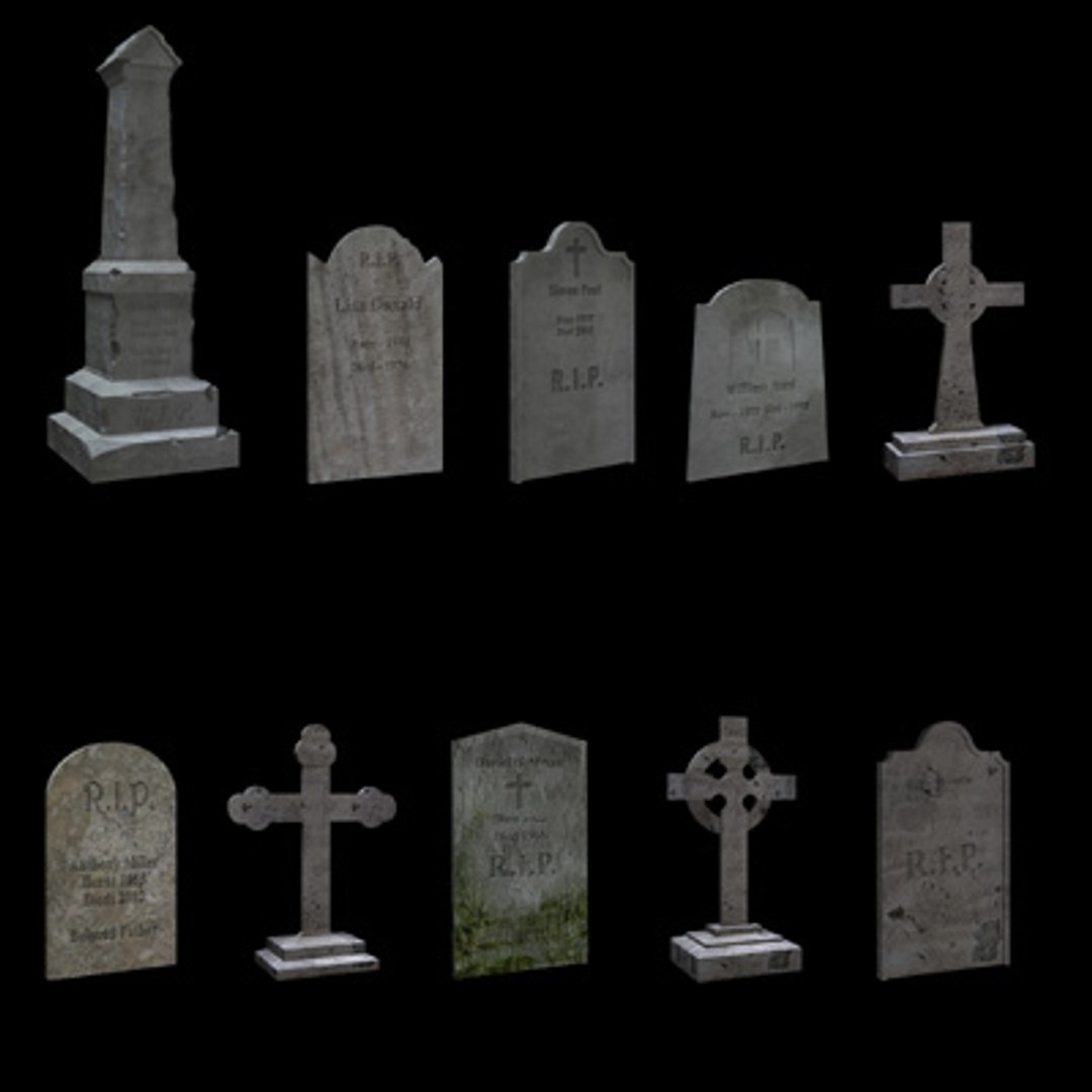 3d Tombstones Crypt Graveyard