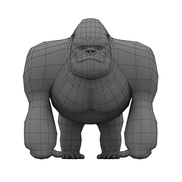polygonal gorilla 3d model