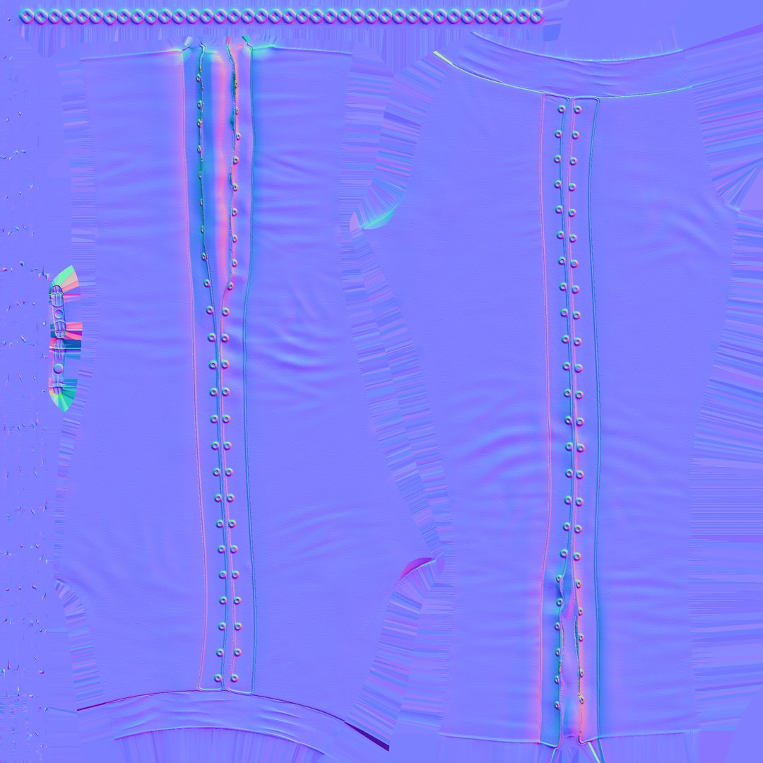 3D Laces And Chains Decorated Punk Pants - TurboSquid 1960500