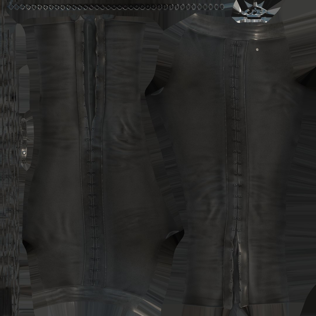 3D Laces And Chains Decorated Punk Pants - TurboSquid 1960500