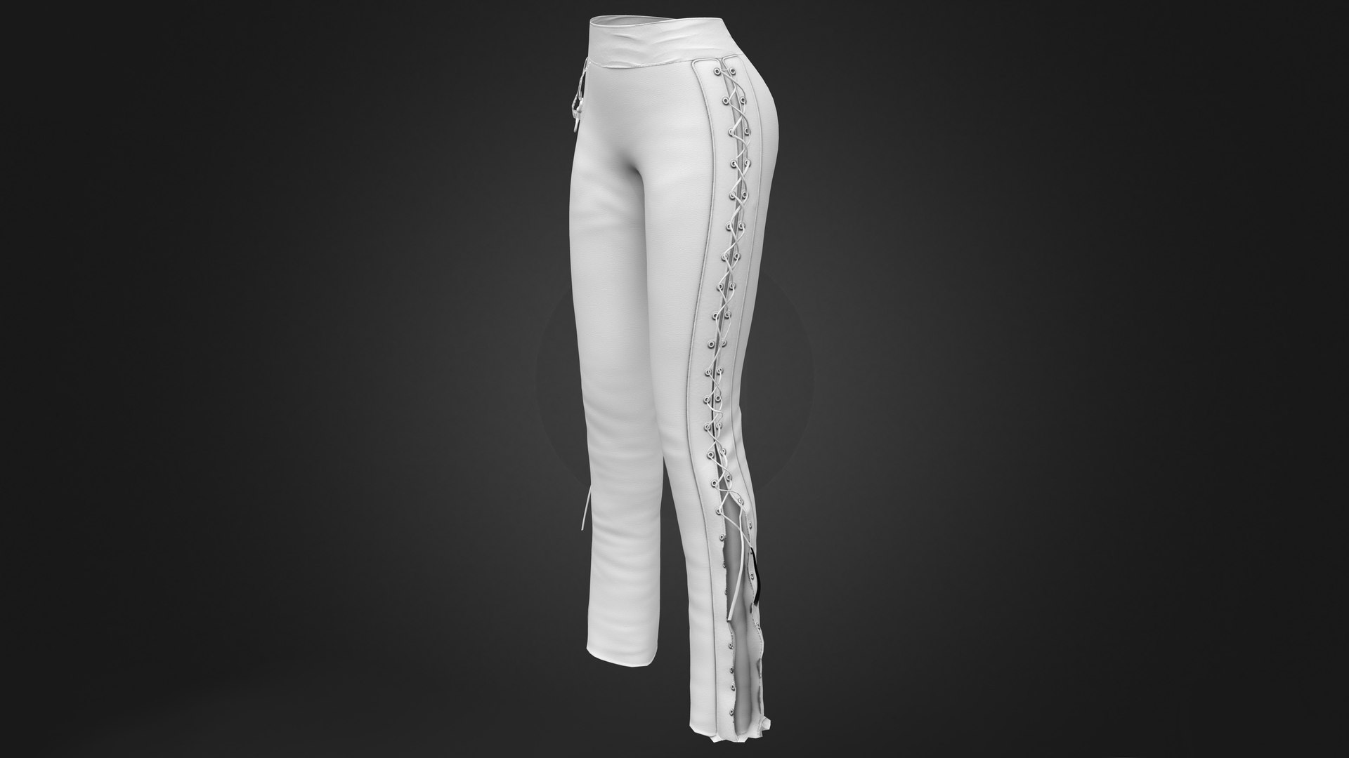 3D Laces And Chains Decorated Punk Pants - TurboSquid 1960500