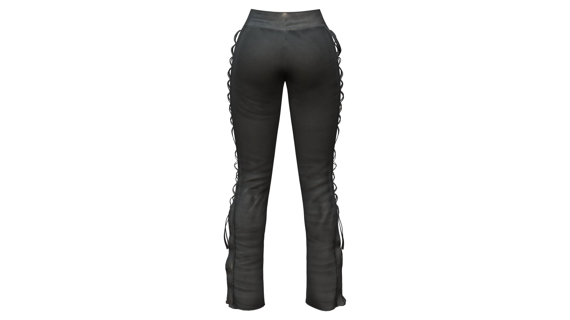 3D Laces And Chains Decorated Punk Pants - TurboSquid 1960500