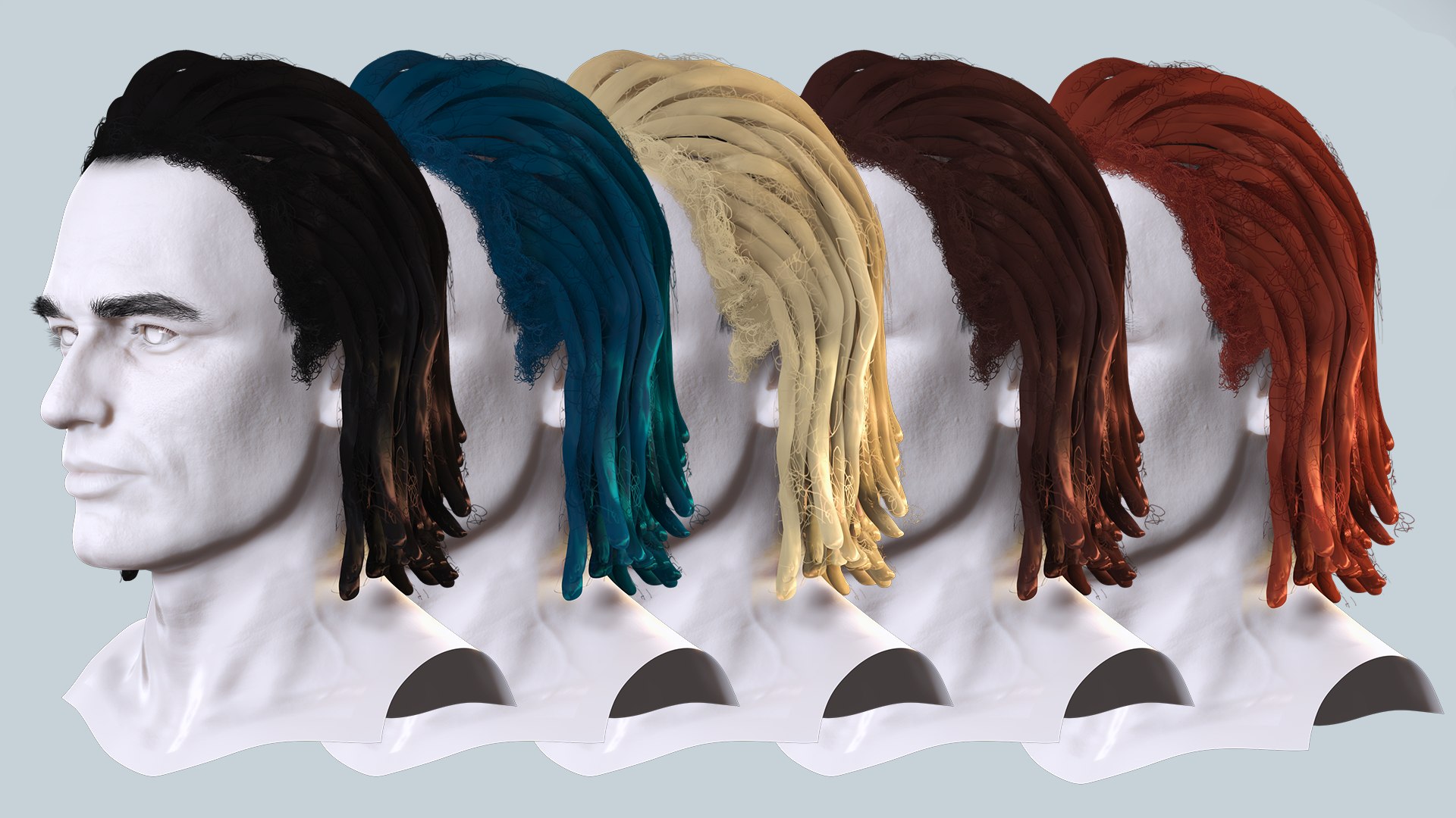 3D Medium Dreadlocks Hair -Realistic Male 3D Model Model - TurboSquid ...