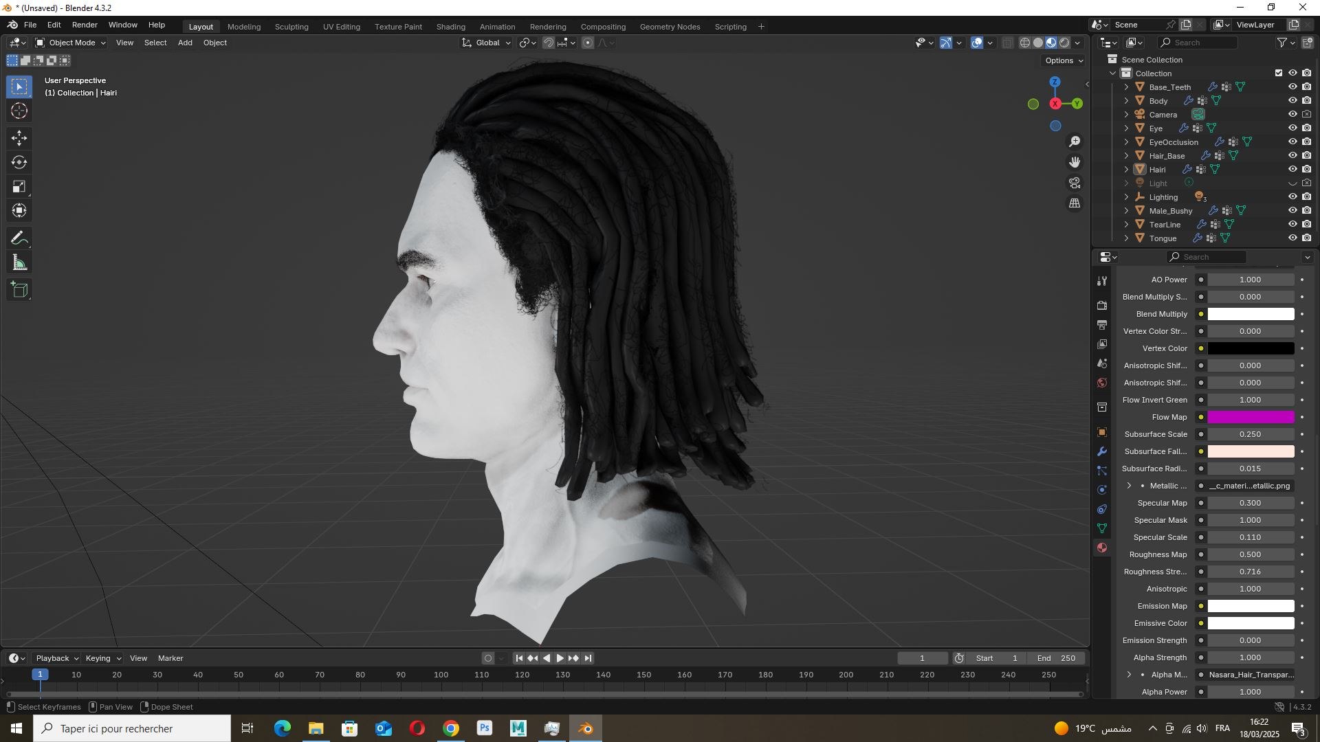 3D Medium Dreadlocks Hair -Realistic Male 3D Model Model - TurboSquid ...