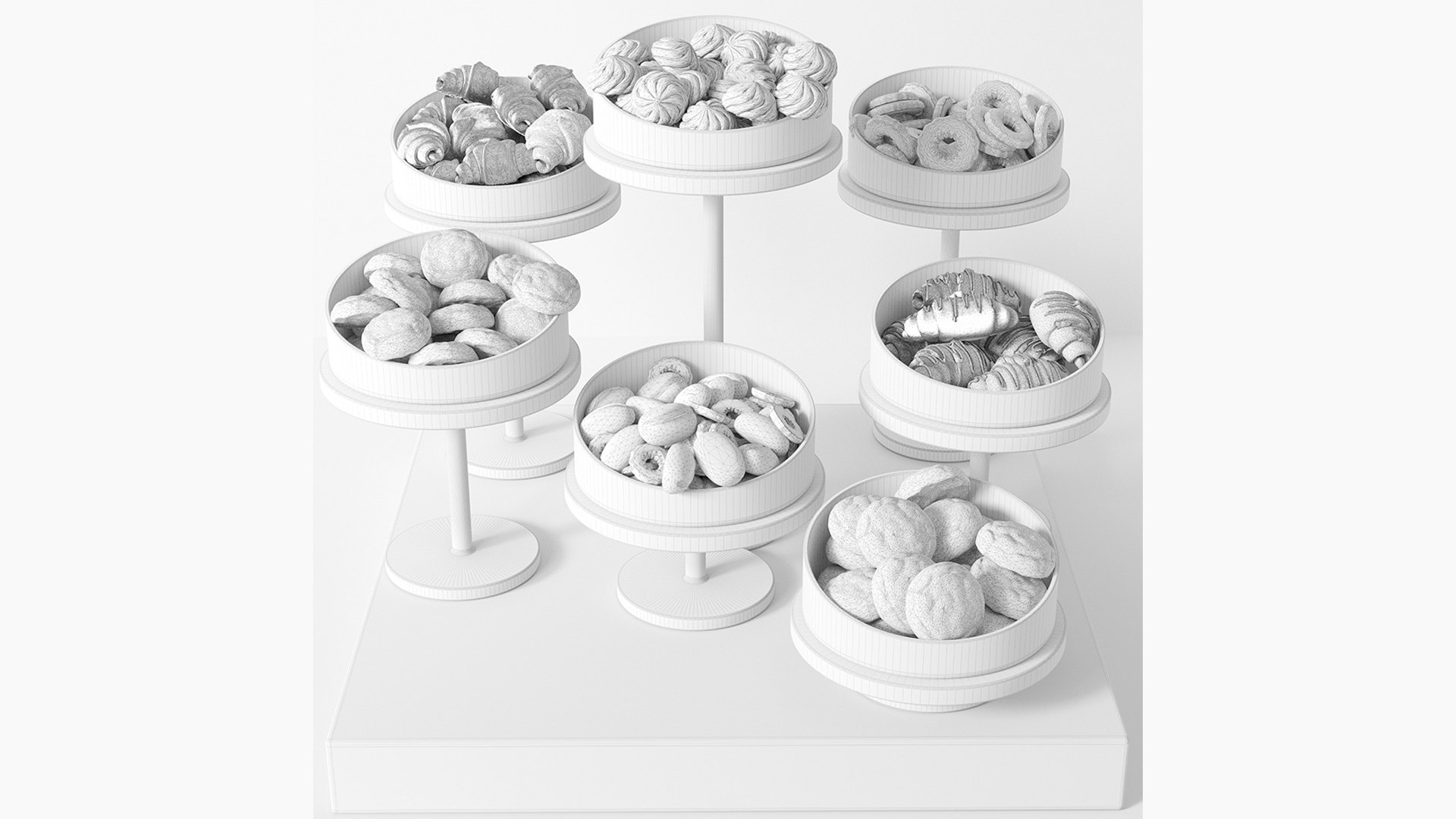 Set Of Sweets For A Pastry Shop Restaurant Or Kitchen 3D Model ...