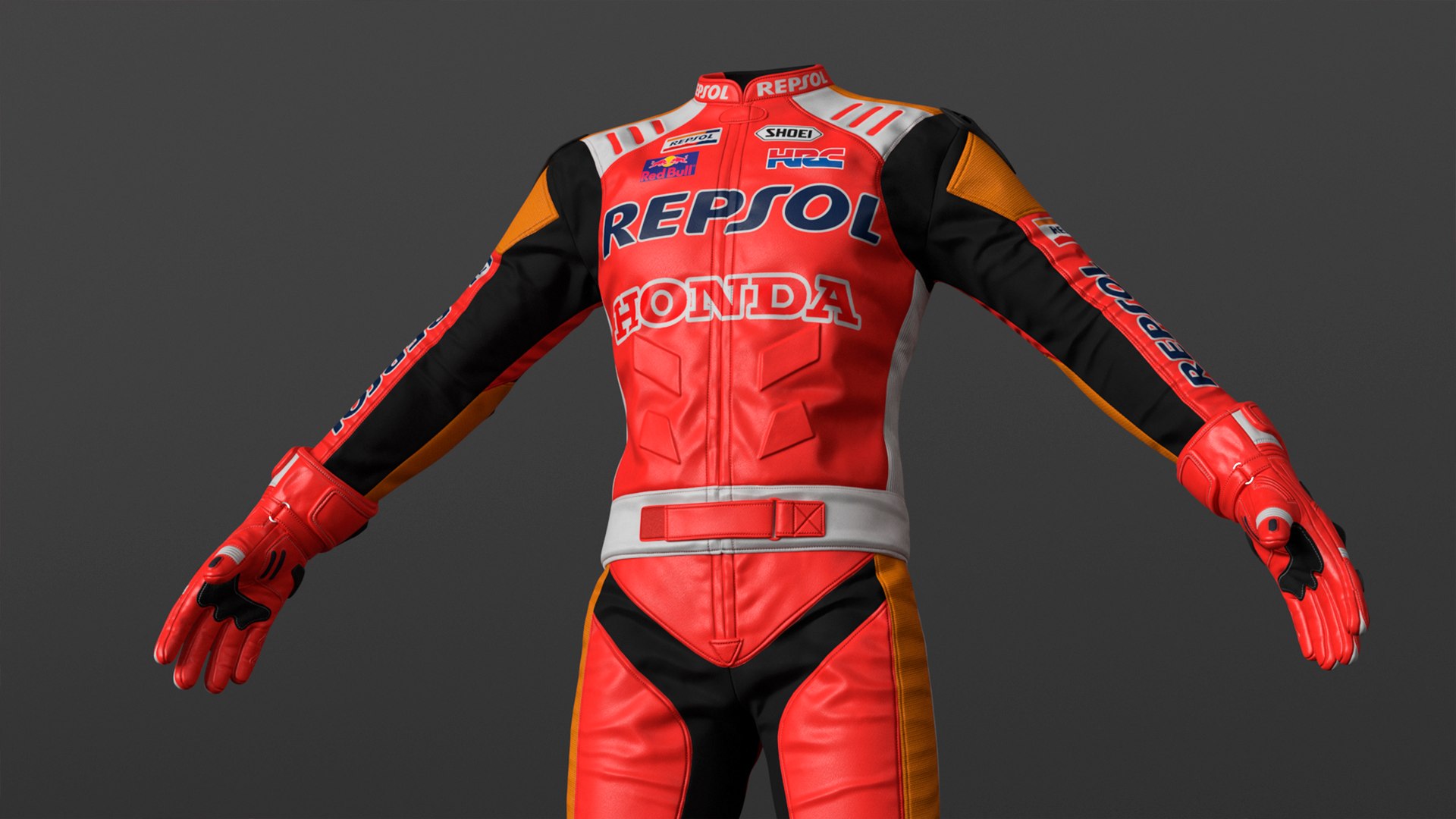 Honda Racing Suit Red 3D - TurboSquid 2235938