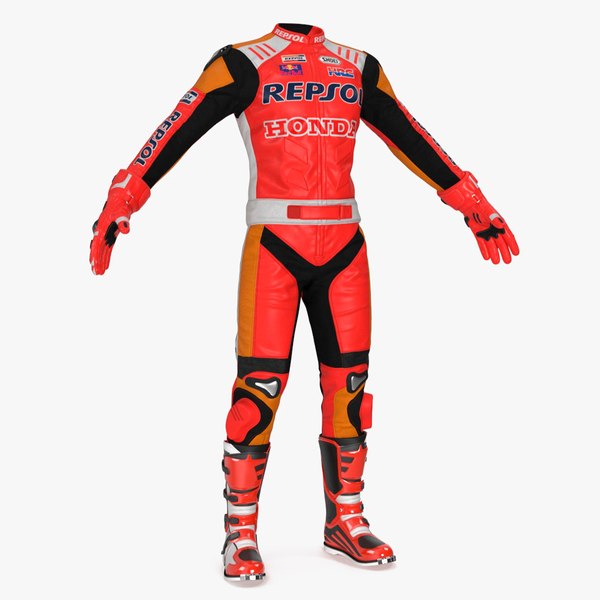 modelo 3d Traje Honda Racing Rojo - TurboSquid 2235938