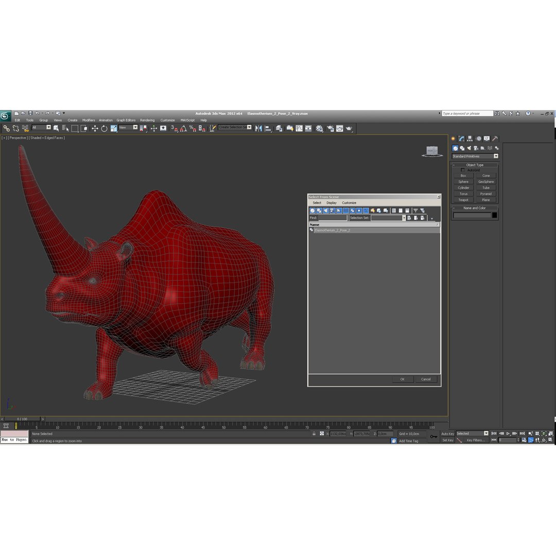 Elasmotherium 2 Pose 3d Model