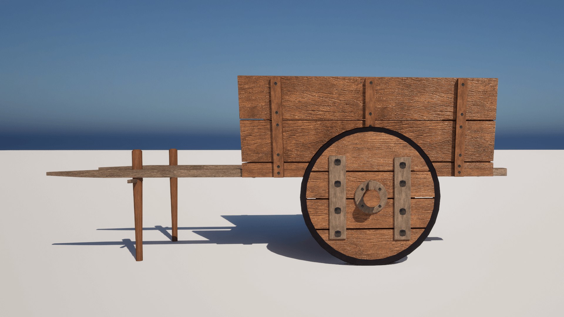 3D Wooden Medieval Hand Cart Model - TurboSquid 2189965