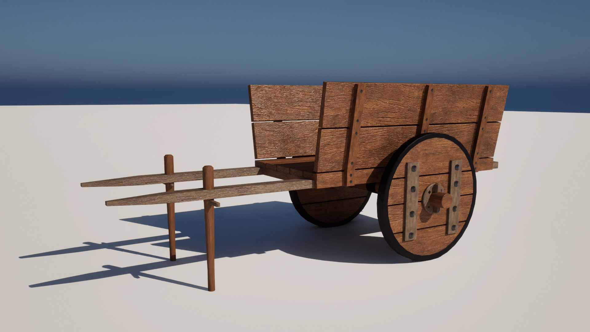 3D Wooden Medieval Hand Cart Model - TurboSquid 2189965