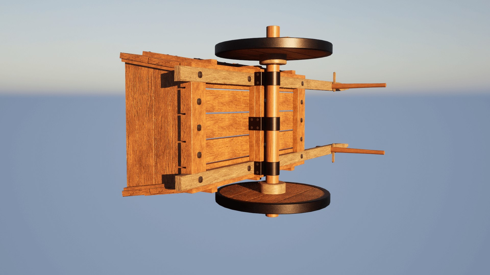 3D Wooden Medieval Hand Cart Model - TurboSquid 2189965