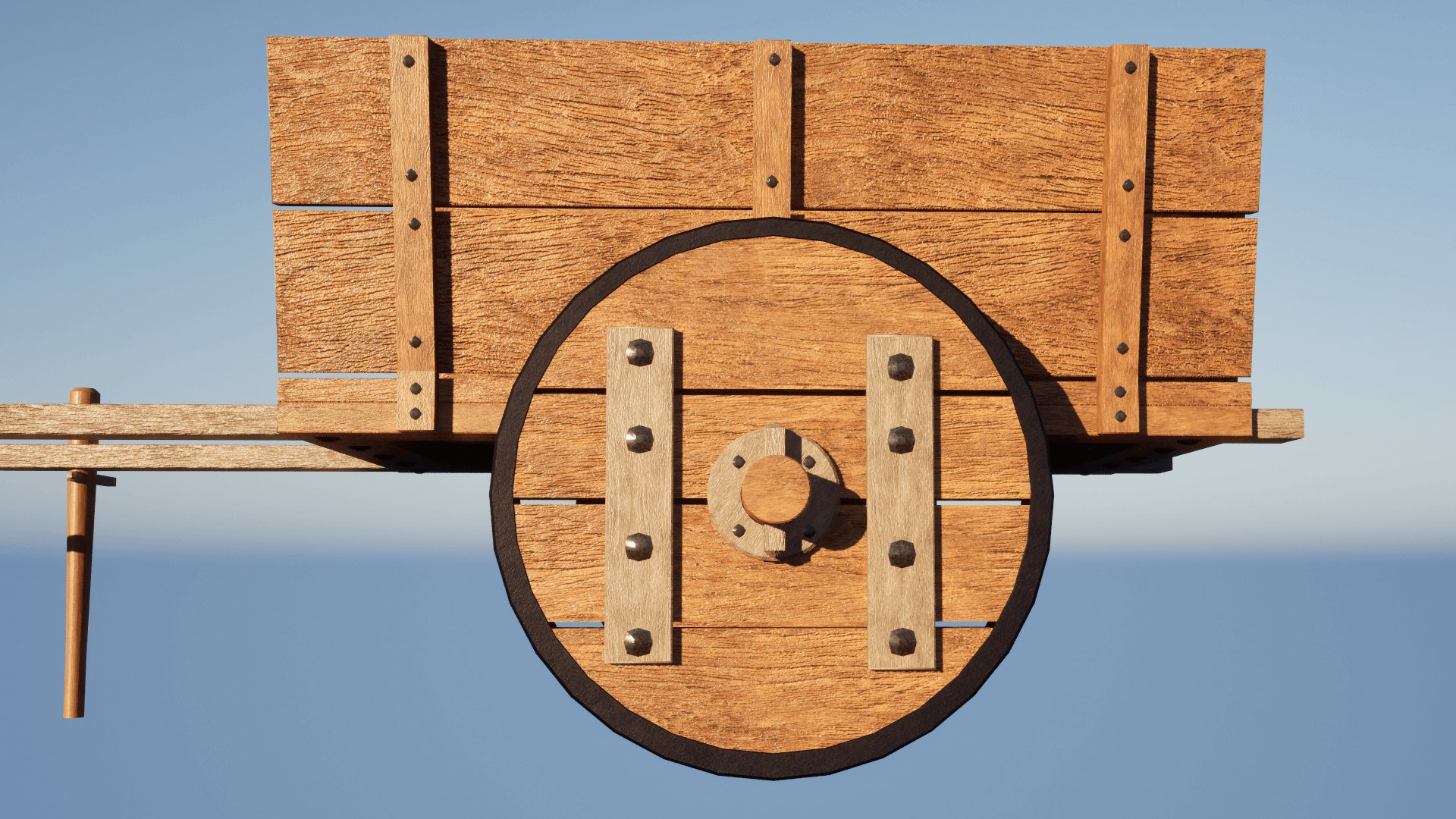 3D Wooden Medieval Hand Cart Model - TurboSquid 2189965