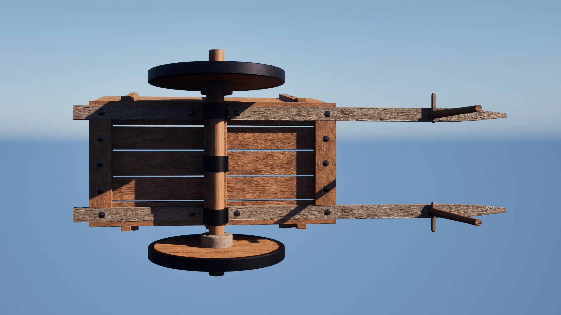 3D Wooden Medieval Hand Cart Model - TurboSquid 2189965