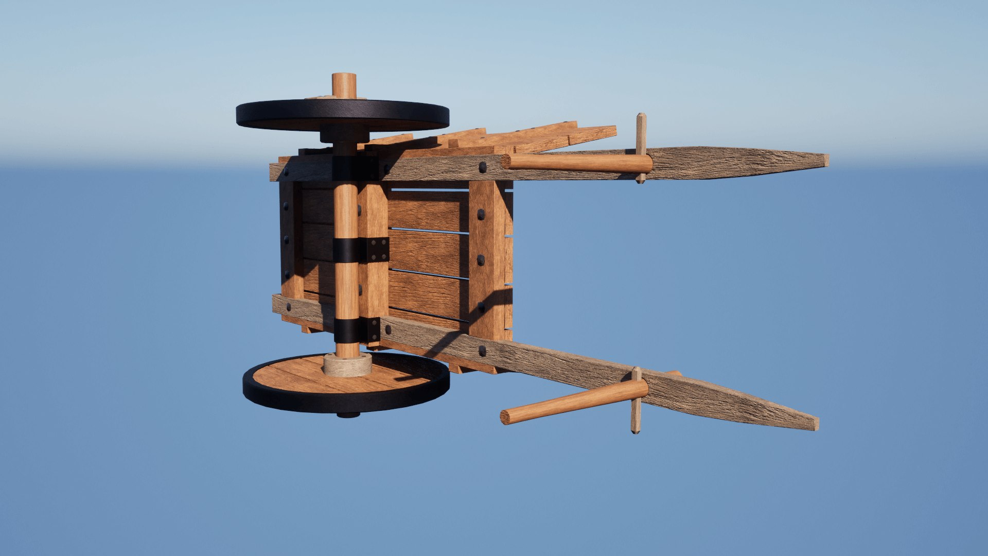 3D Wooden Medieval Hand Cart Model - TurboSquid 2189965