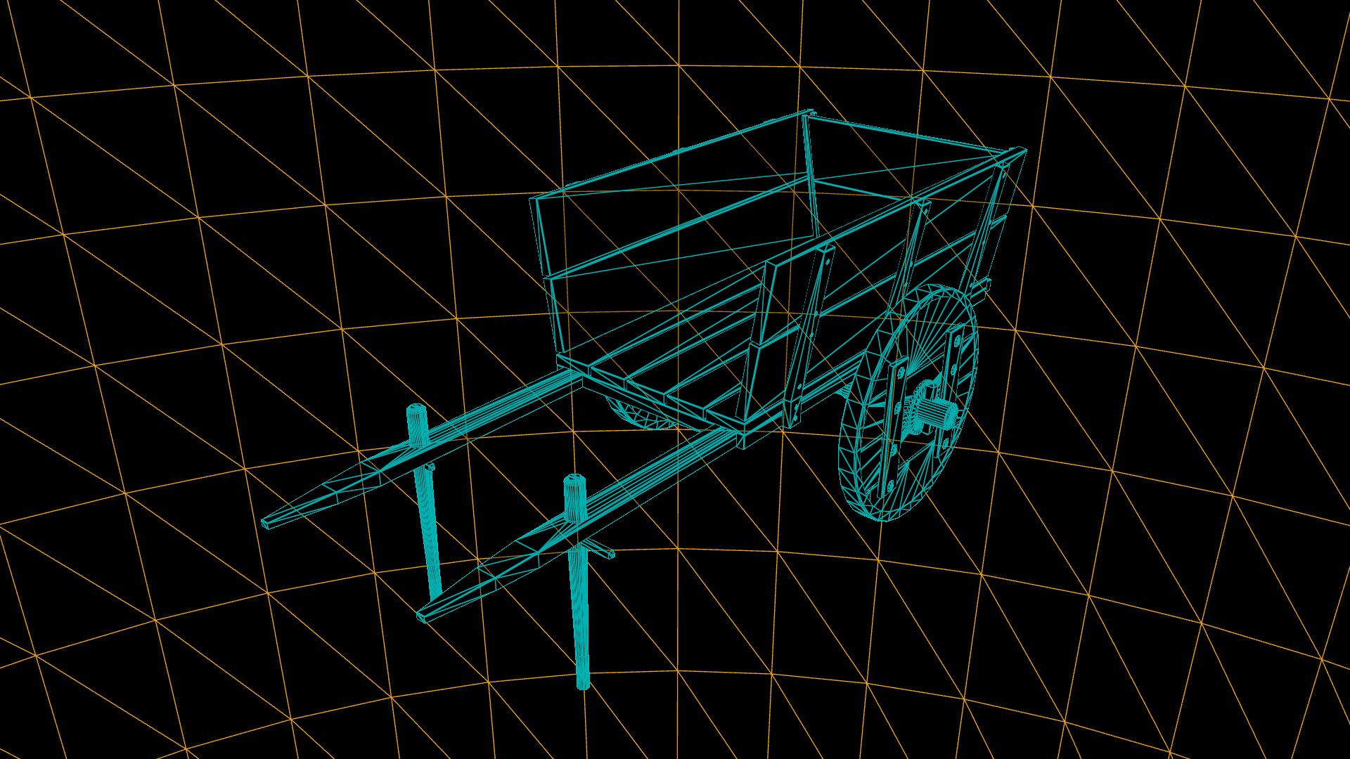 3D Wooden Medieval Hand Cart Model - TurboSquid 2189965