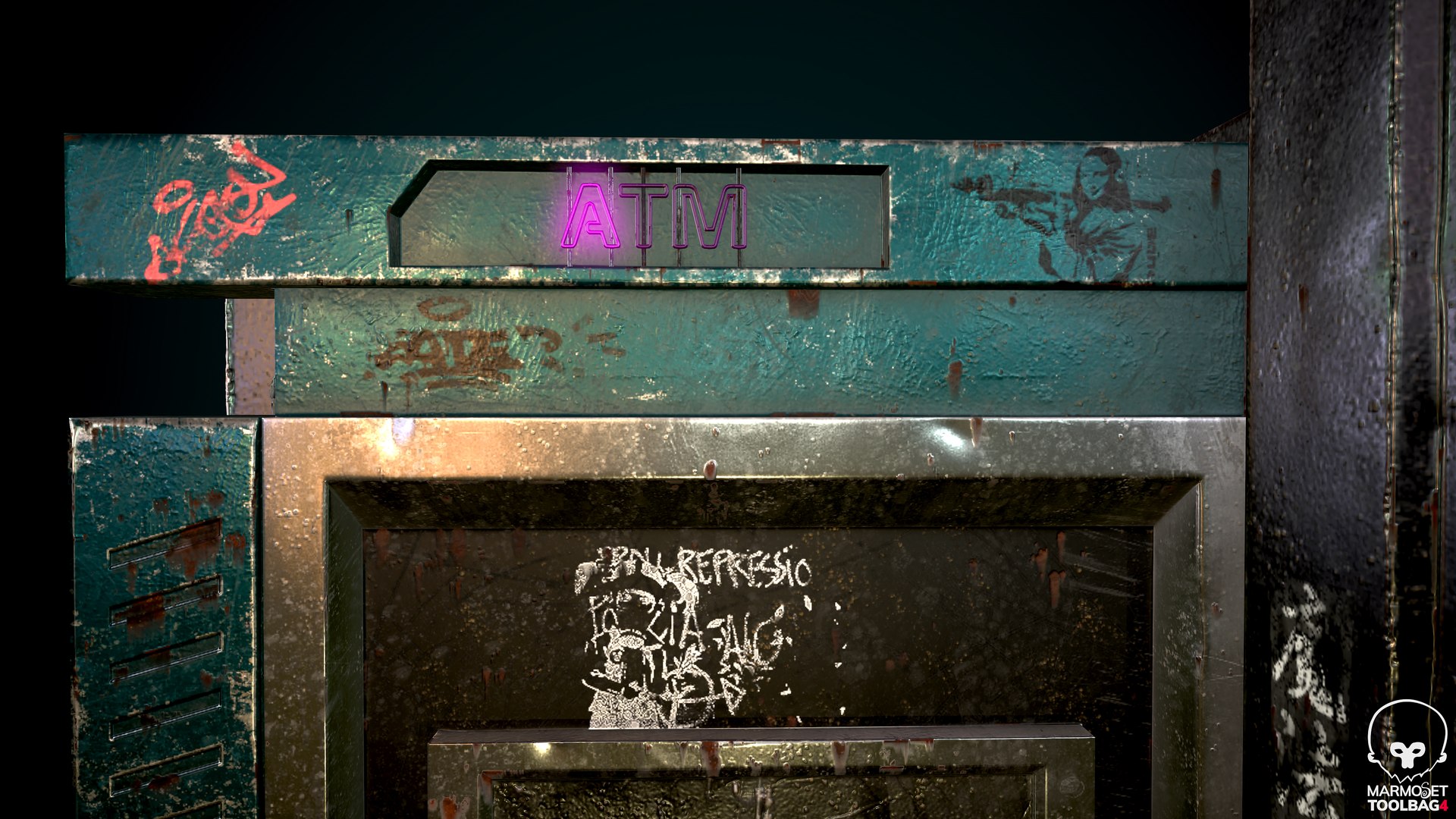 3D CyberPunk ATM PBR Game Ready Low-poly 3D Model - TurboSquid 1814869