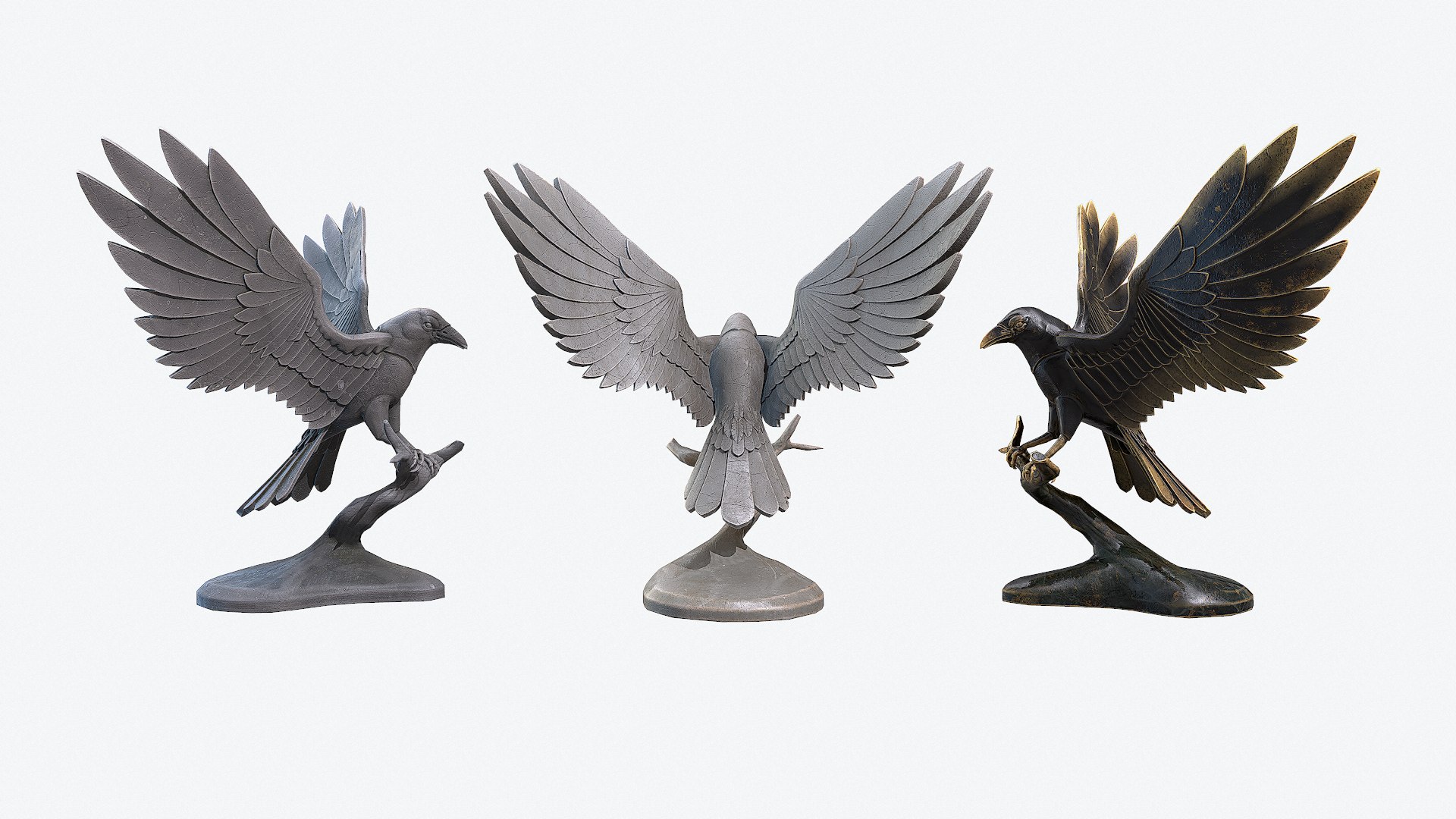 3D Model Raven Sculpture - TurboSquid 2158768