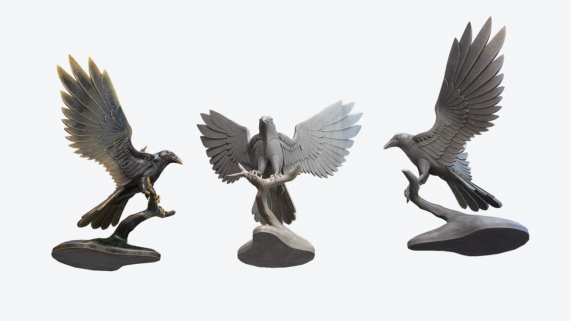 3D Model Raven Sculpture - TurboSquid 2158768