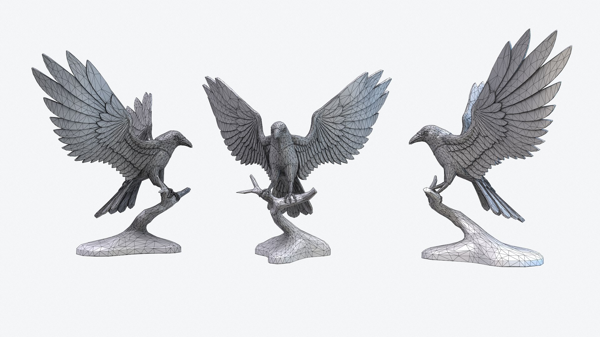 3D Model Raven Sculpture - TurboSquid 2158768