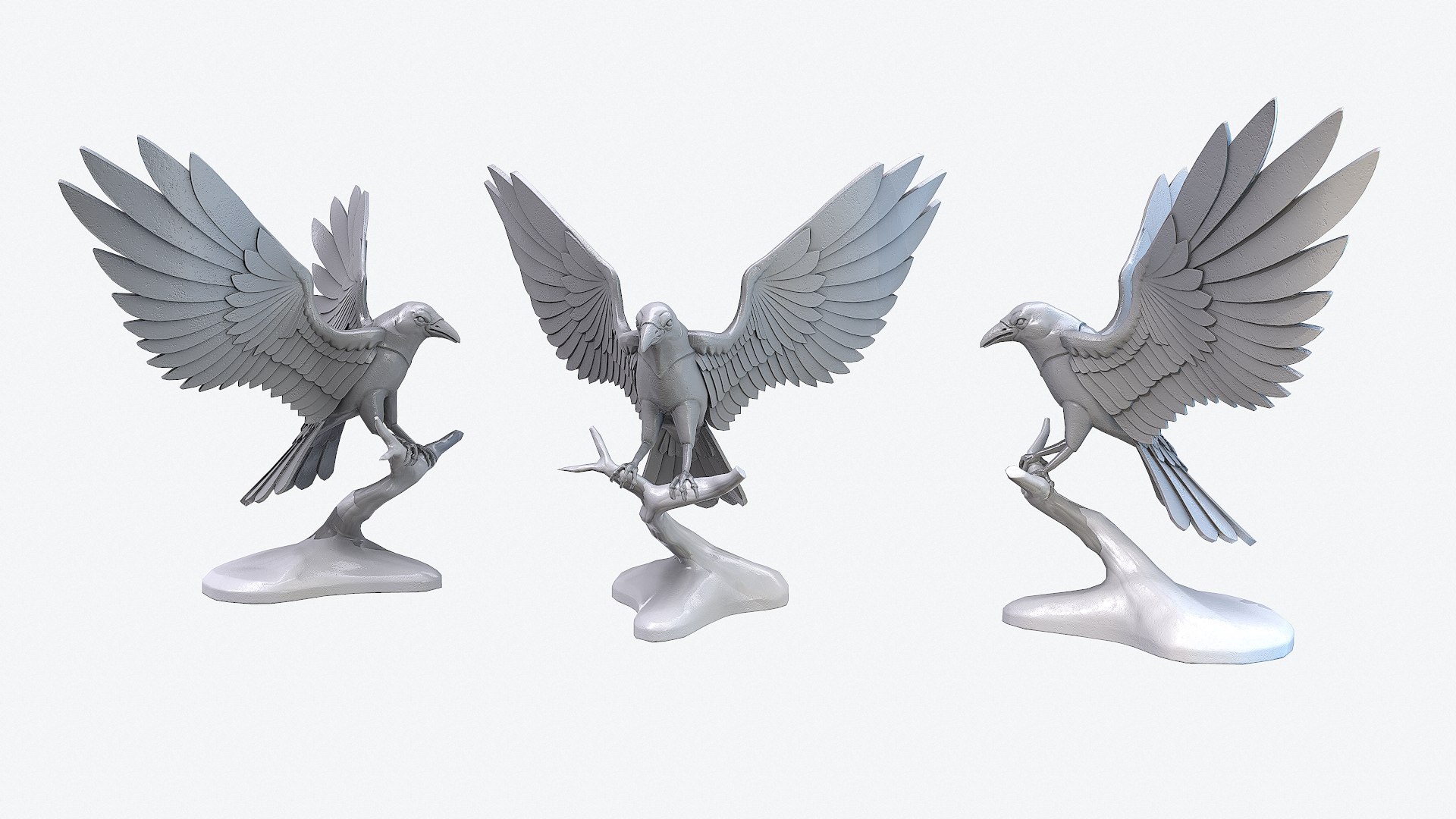 3D Model Raven Sculpture - TurboSquid 2158768