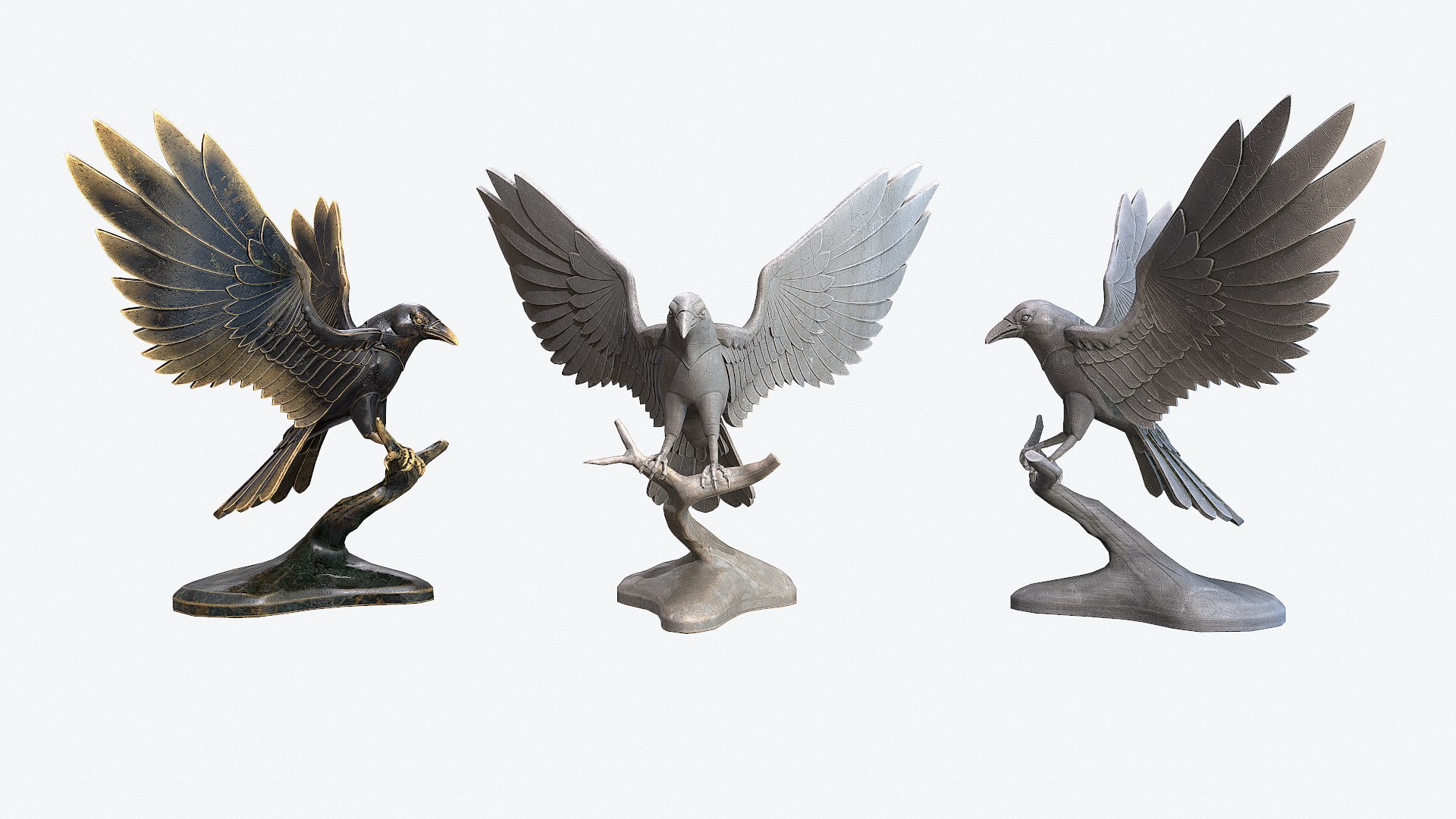 3D Model Raven Sculpture - TurboSquid 2158768