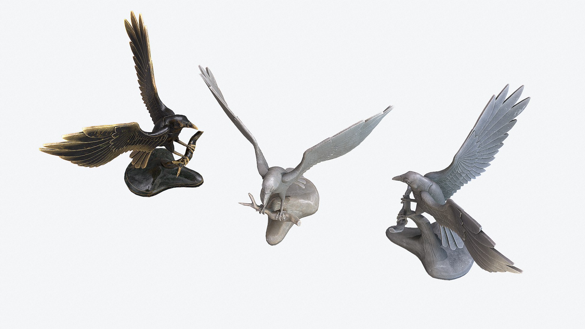 3D Model Raven Sculpture - TurboSquid 2158768