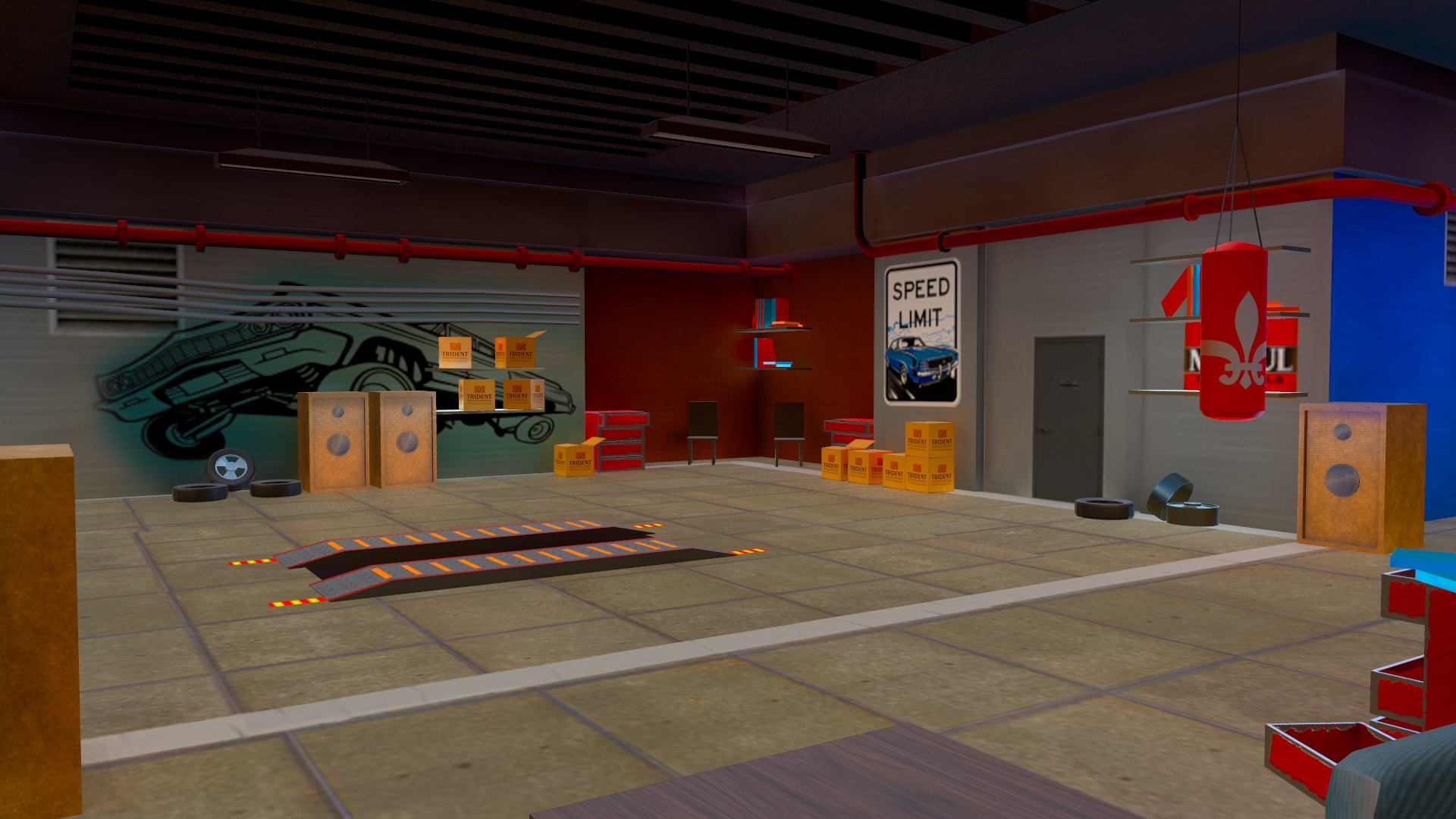 Garage With Interior Environment 3D Model - TurboSquid 2283543